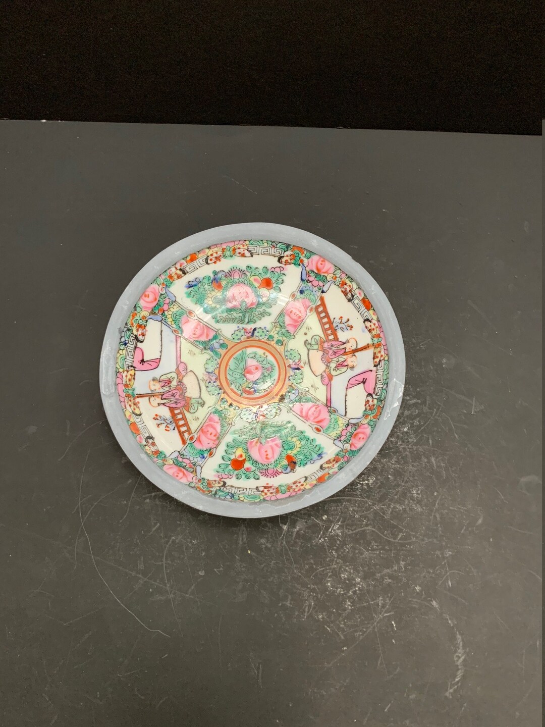 Japanese Porcelain Bowl in Pewter Casing Hong Kong. Ring Dish. 1970s 1. ...