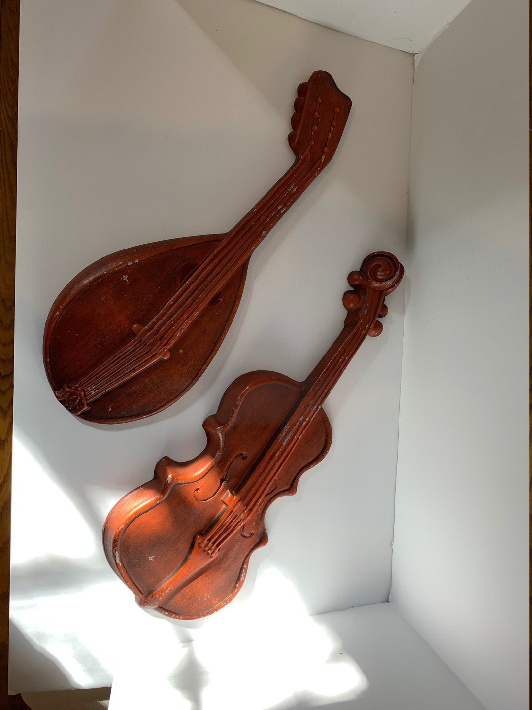 Vintage Royal 2 Wall Plaques Cast Aluminum Violin Mandolin Musical ...