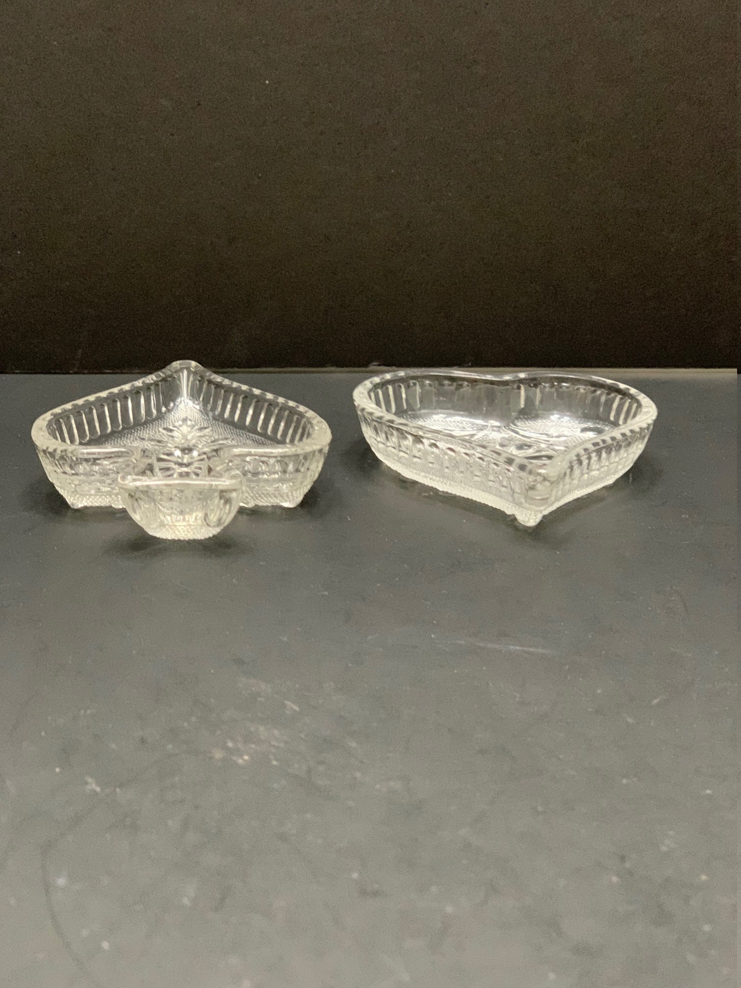 2 Clear Glass Bridge Set Snack Dishes - Etsy