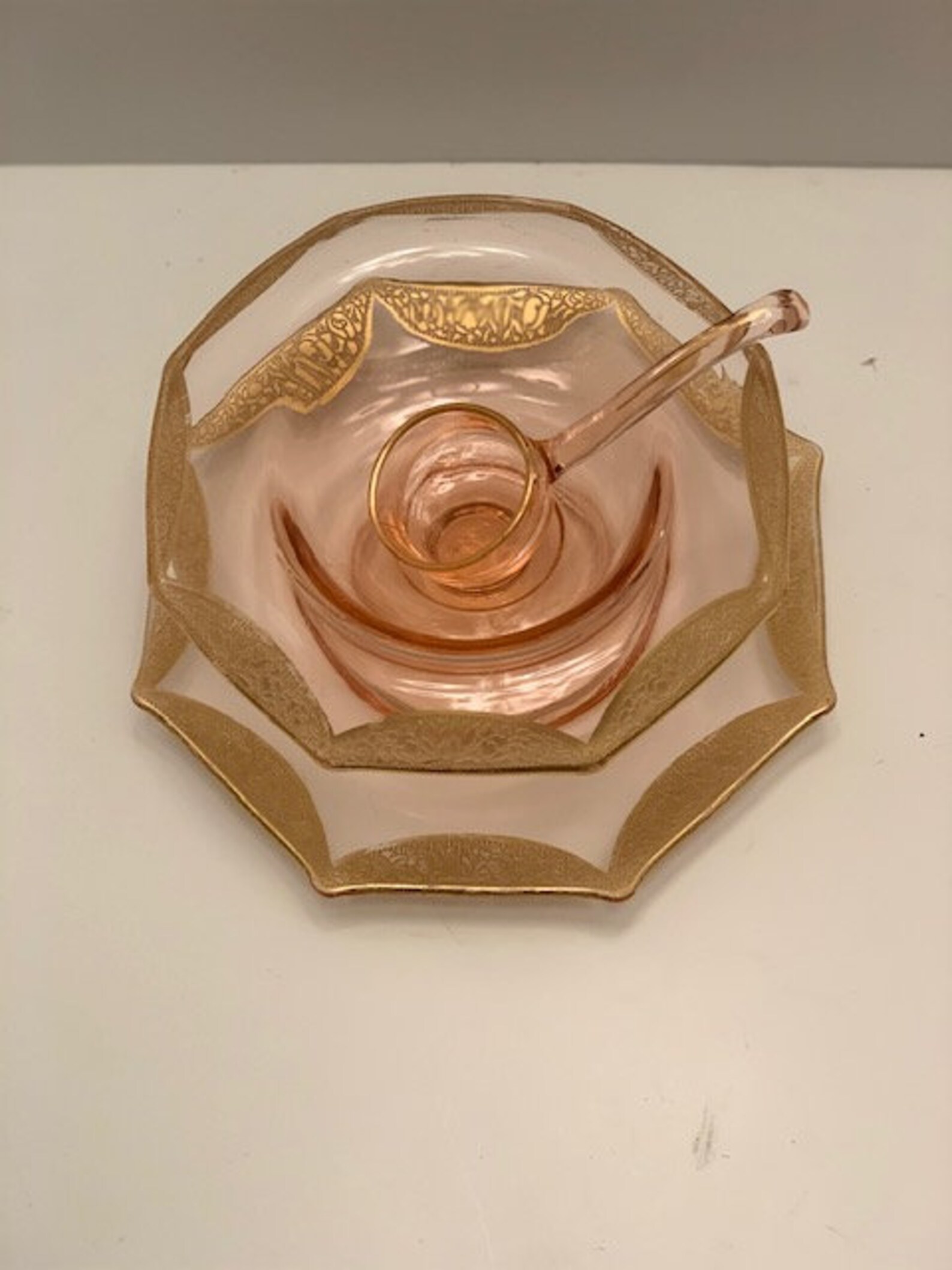 Tiffin Minton Pink Depression Glass Condiment Compote Set With - Etsy