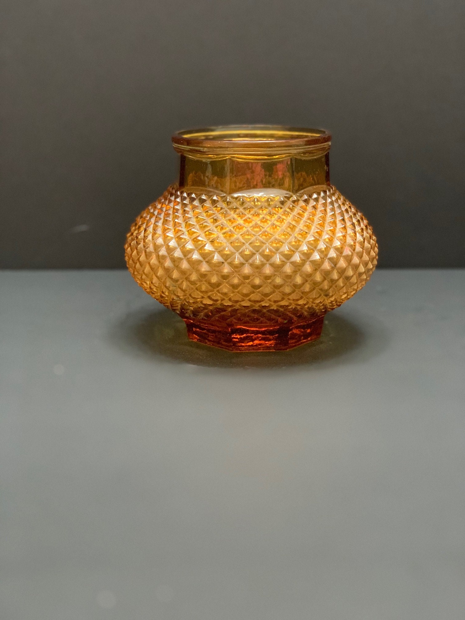 Amber Glass Diamond Point Rose Bud Vase 5.5 - Etsy