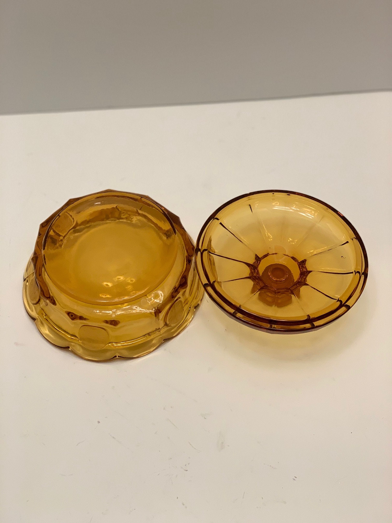 Fostoria Glassware Amber Golden Color Candy Dish Eagle Liberty Coin on ...