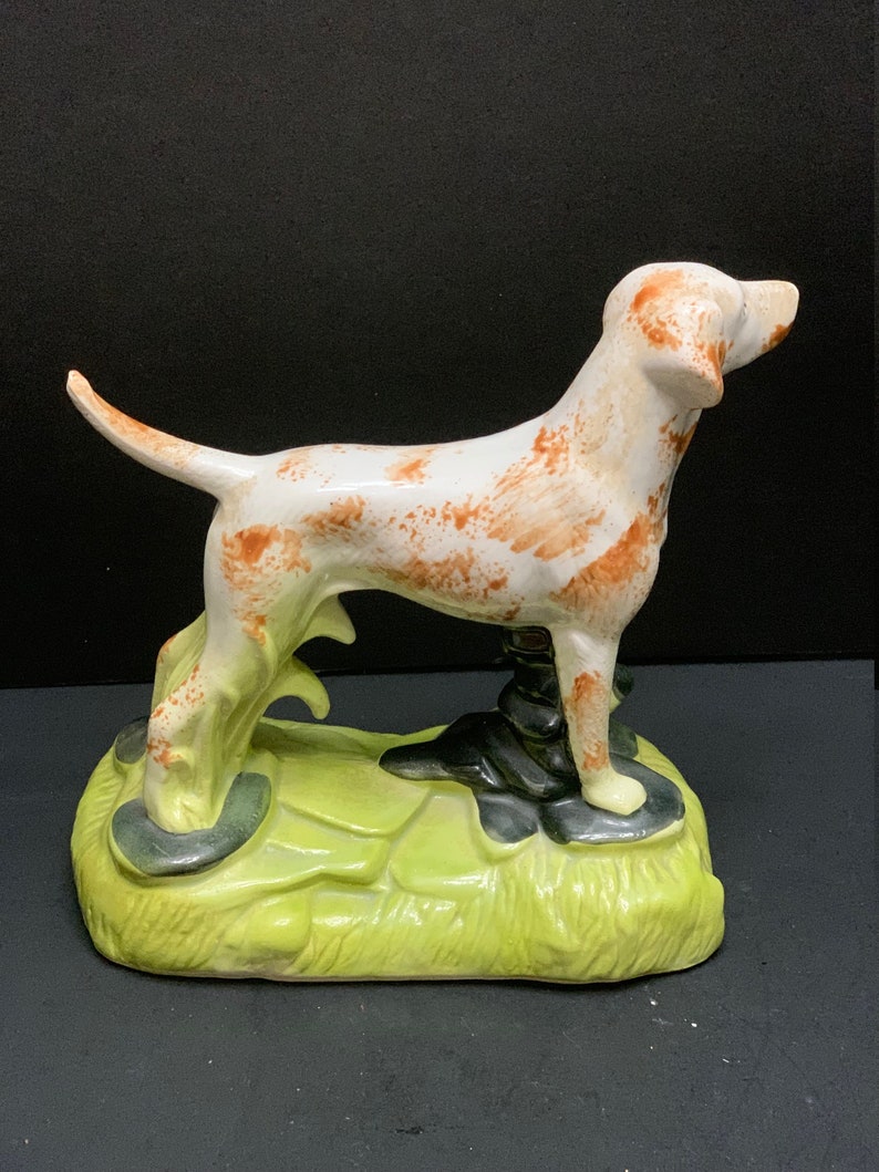 Antique 1800s STAFFORDSHIRE STYLE DOG Terrier Setter Figure Pottery ...