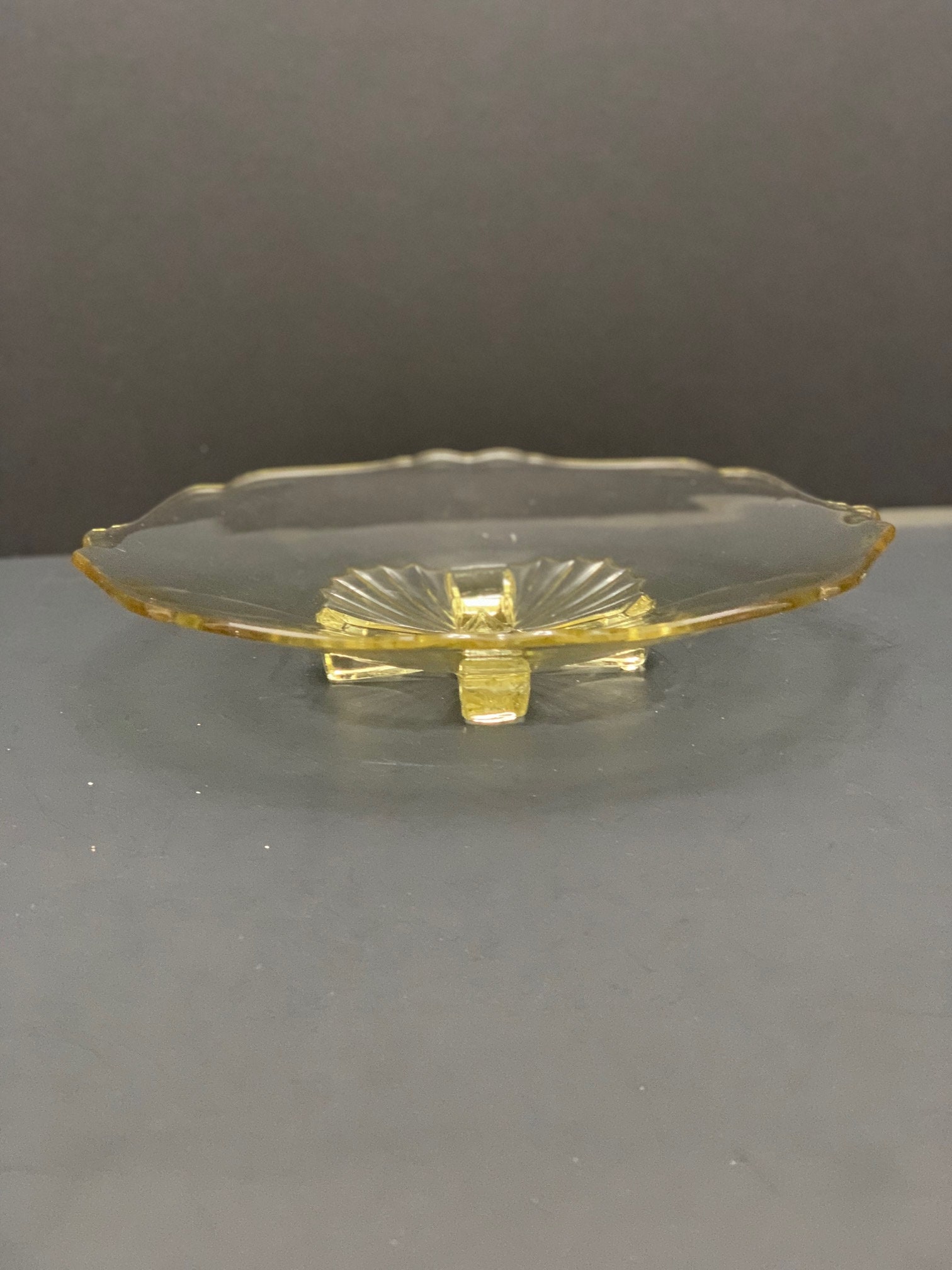 Lancaster Glass Carol Pattern 869 9 Inch Bowl Topaz - Etsy