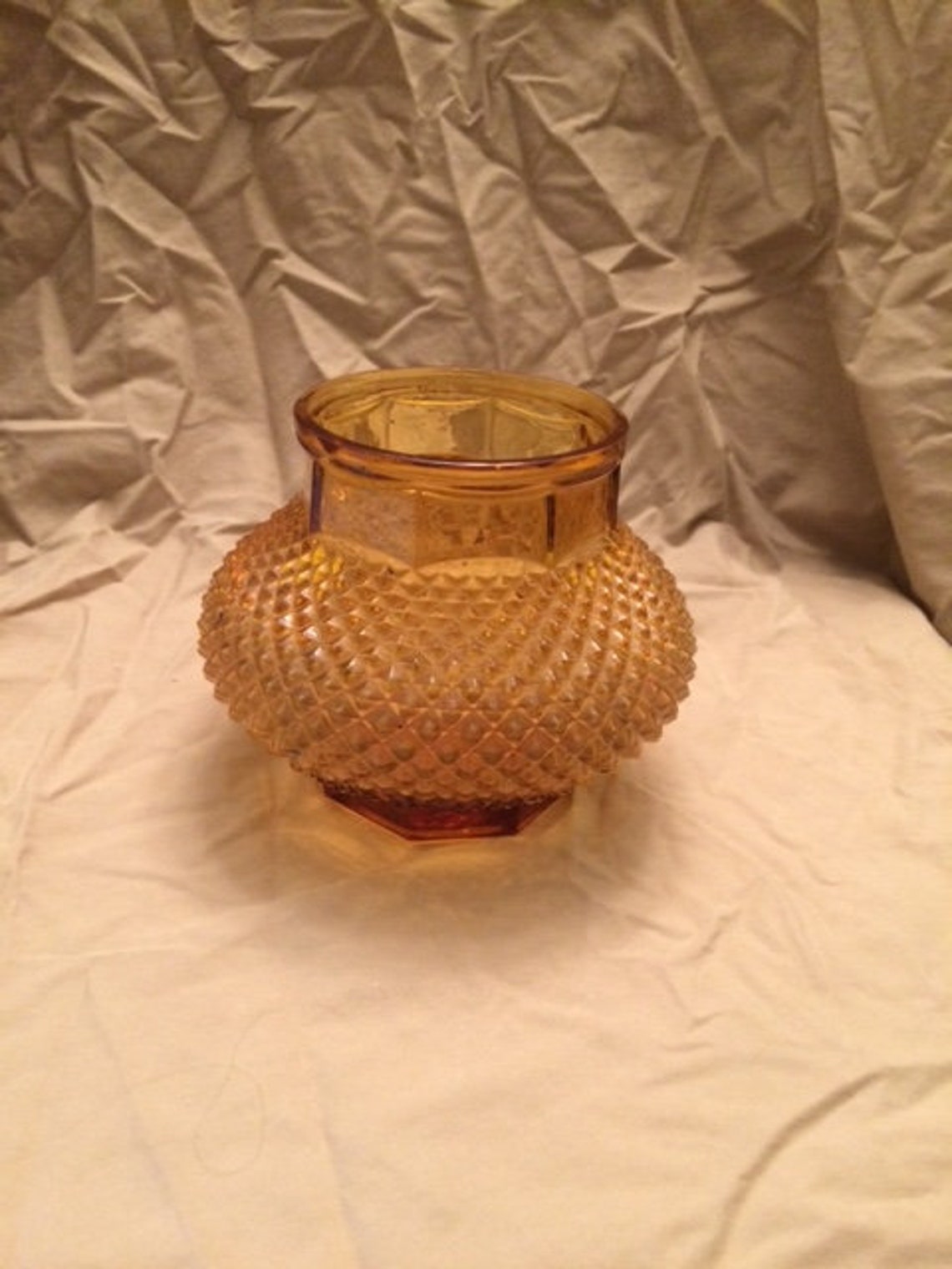 Amber Glass Diamond Point Rose Bud Vase 5.5 | Etsy