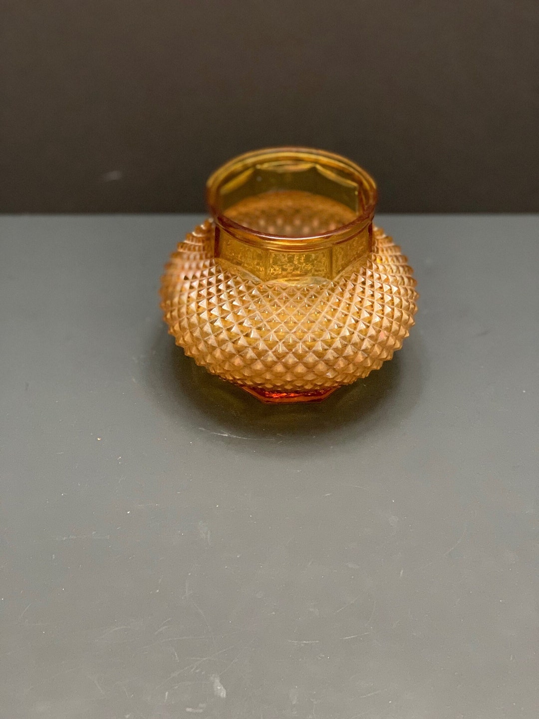 Amber Glass Diamond Point Rose Bud Vase 5.5 - Etsy