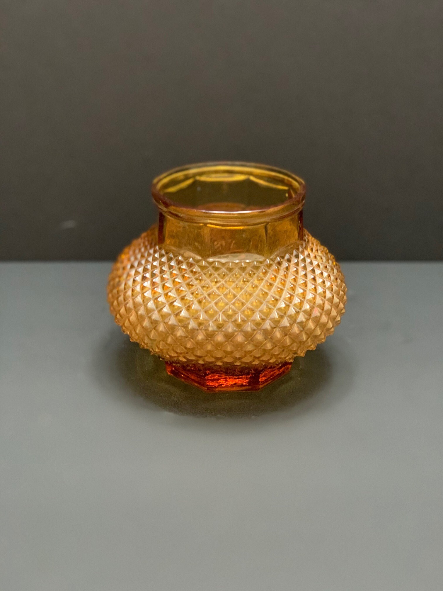 Amber Glass Diamond Point Rose Bud Vase 5.5 - Etsy