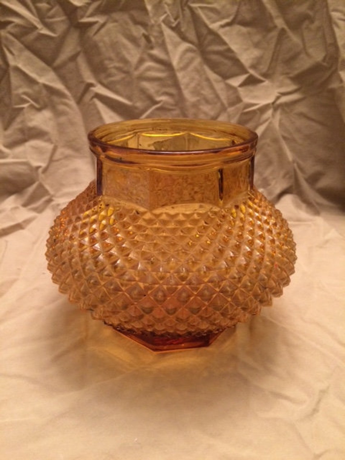 Amber Glass Diamond Point Rose Bud Vase 5.5 | Etsy