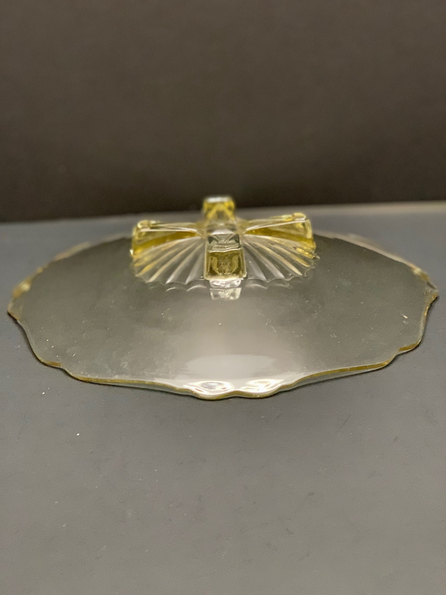 Lancaster Glass Carol Pattern 869 9 Inch Bowl Topaz - Etsy