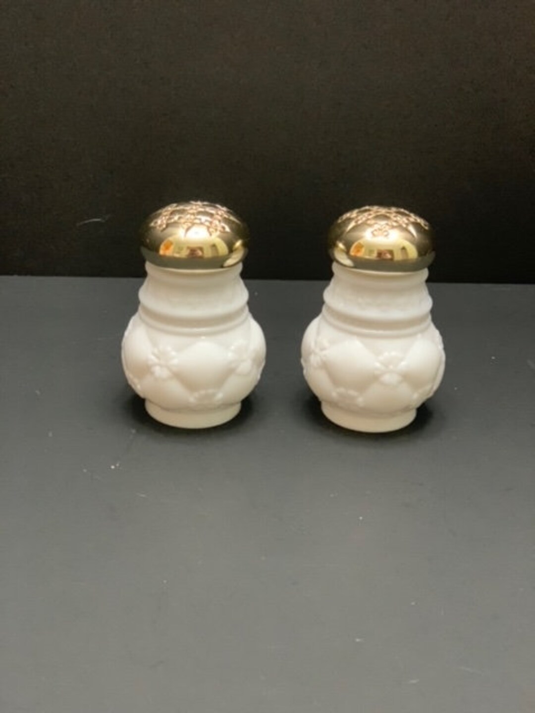 Avon White Milk Glass Powder Shakers - Salt and Pepper Shakers ...