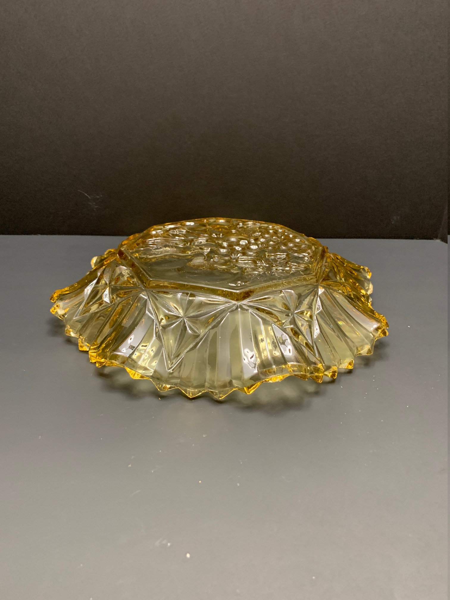 Vintage Federal Glass Pioneer Pattern Bowl/yellow Glass Fruit Pattern ...