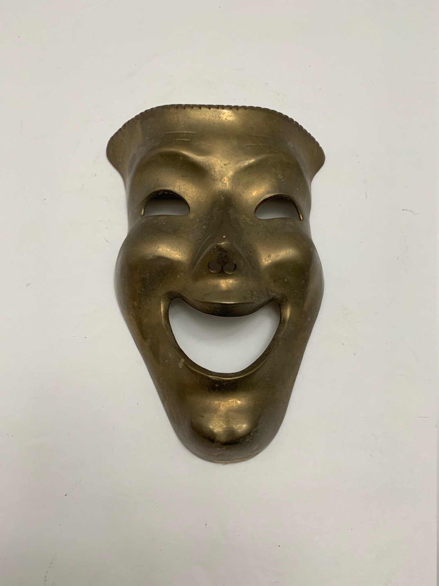 Brass Face Brass Mask Solid Brass Comedy Mask Brass Wall Hanging ...