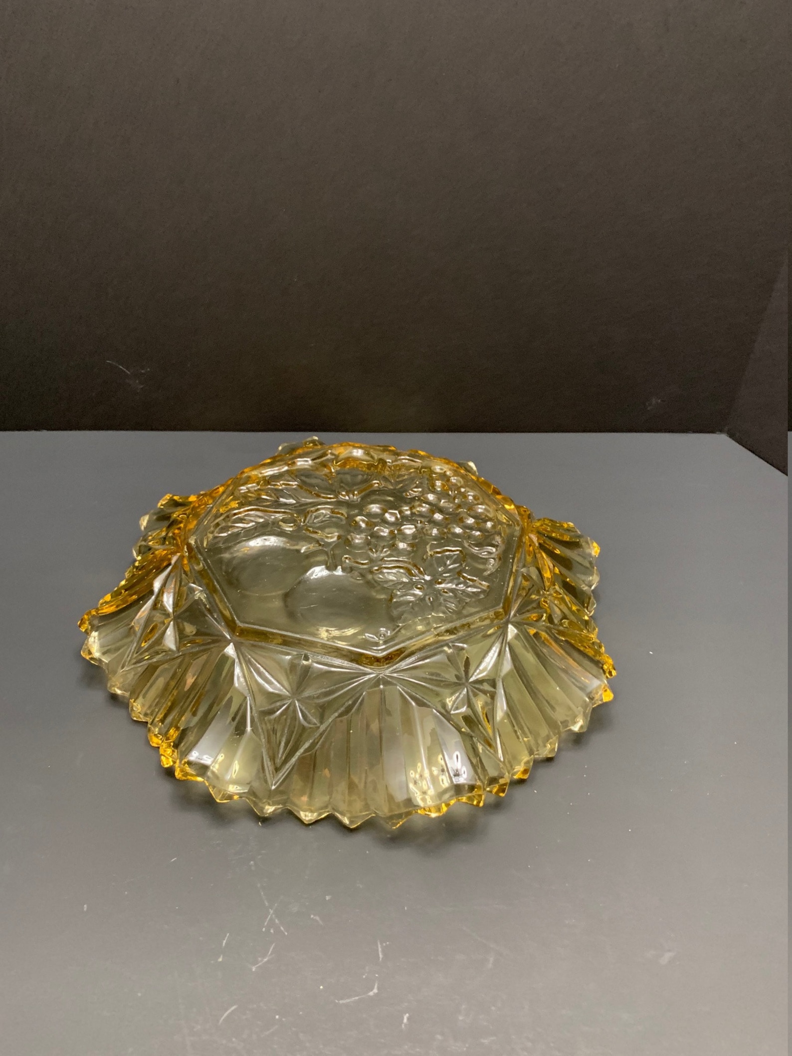 Vintage Federal Glass Pioneer Pattern Bowl/yellow Glass Fruit Pattern ...