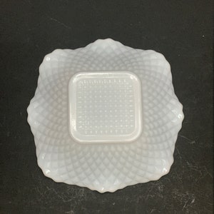 Atlas Square Diamond Pattern Milk Glass Candy Dish - Etsy