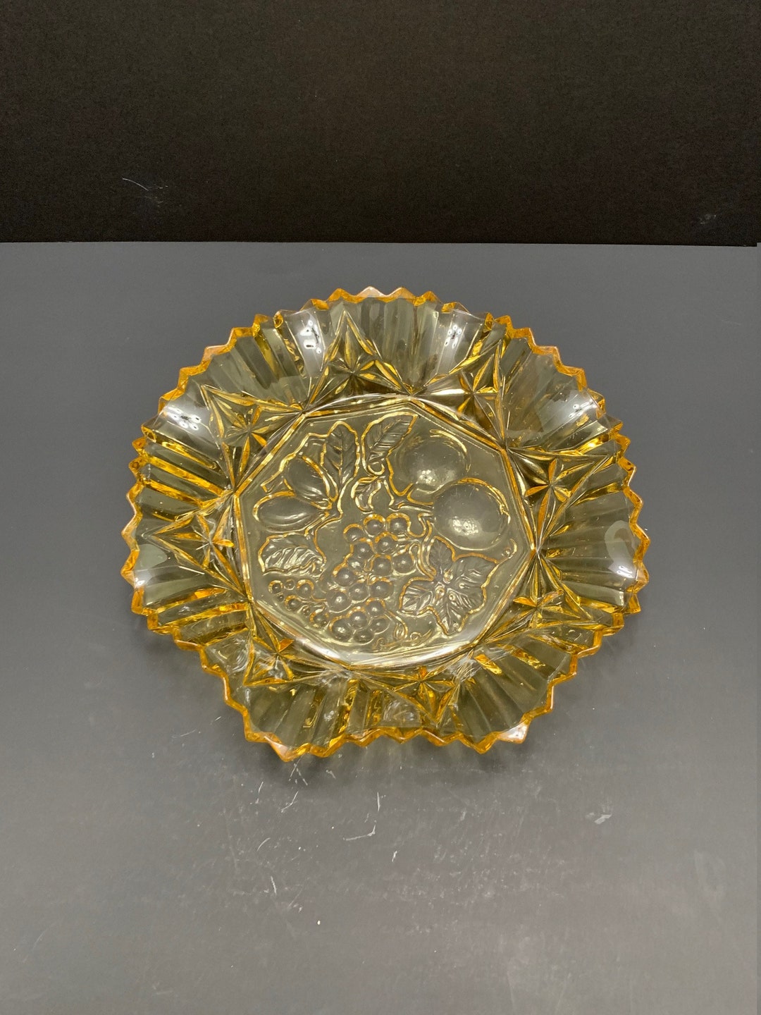 Vintage Federal Glass Pioneer Pattern Bowl/yellow Glass Fruit Pattern ...