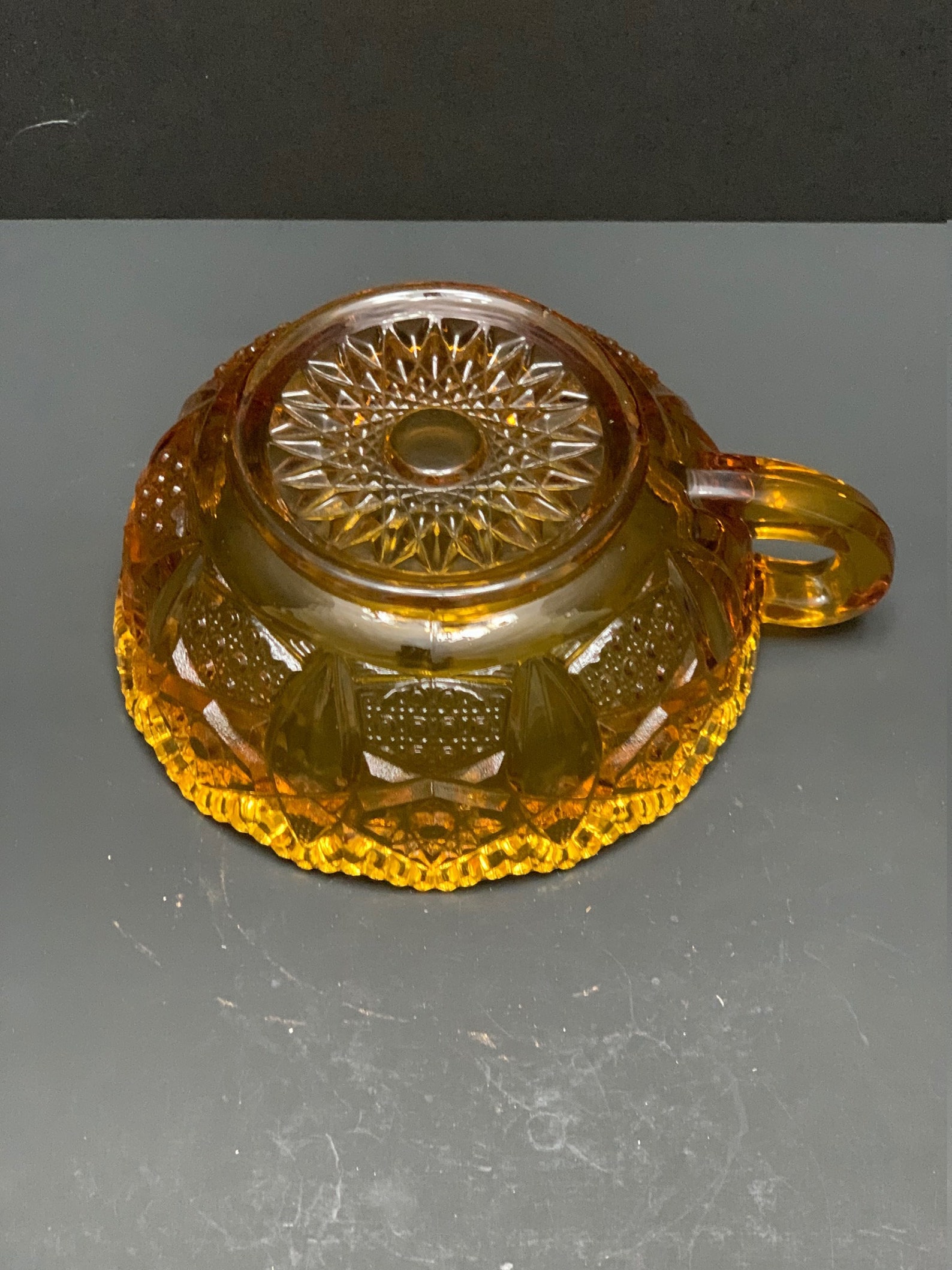 Vintage L E Smith Hobstar Amber Glass Nappy Dish 6.75 and 2.25 Tall - Etsy