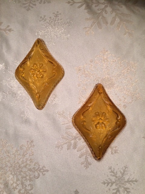 2 Amber Glass Bridge Set Snack Dishes - Etsy