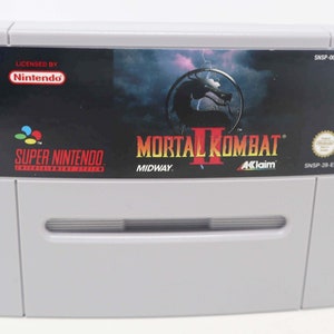 Vintage 1994 90s Super Nintendo Entertainment System SNES Mortal Kombat II 2 Cartridge Video ...