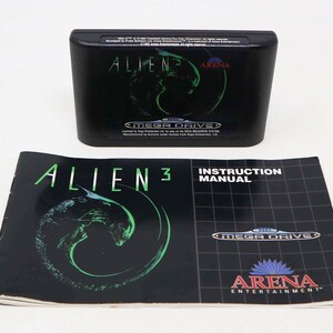 Vintage 1992 90s Sega Mega Drive Megadrive Alien 3 16-bit Cartridge Video Game Complete Boxed ...