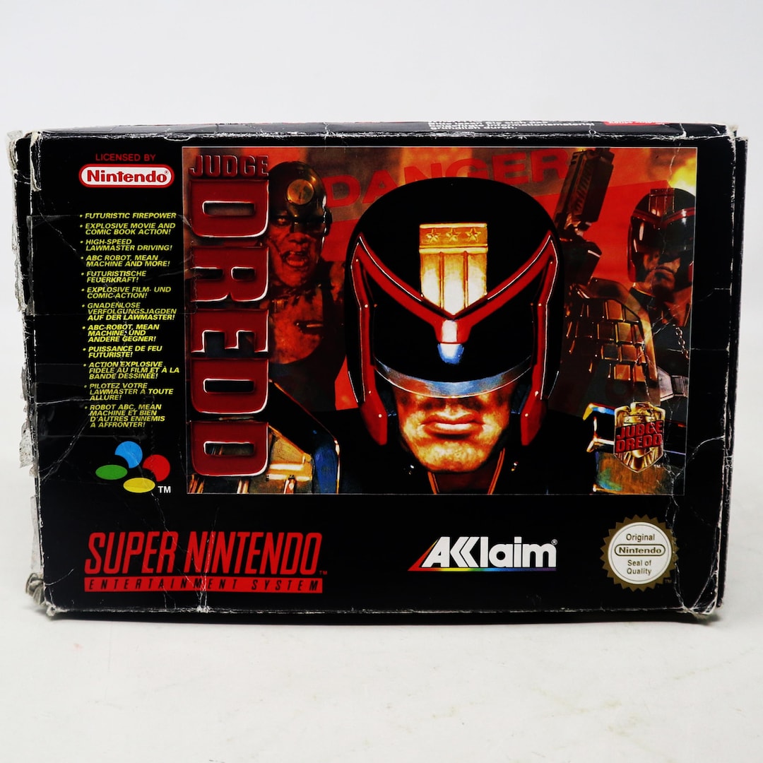 Vintage 1995 90s Super Nintendo Entertainment System SNES Judge Dredd ...