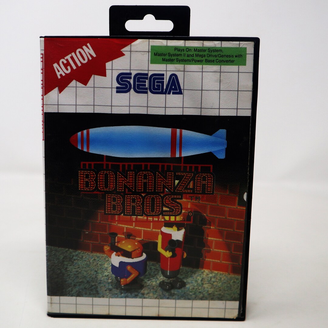Vintage 1991 90s Sega Master System Bonanza Brothers Cartridge Video ...