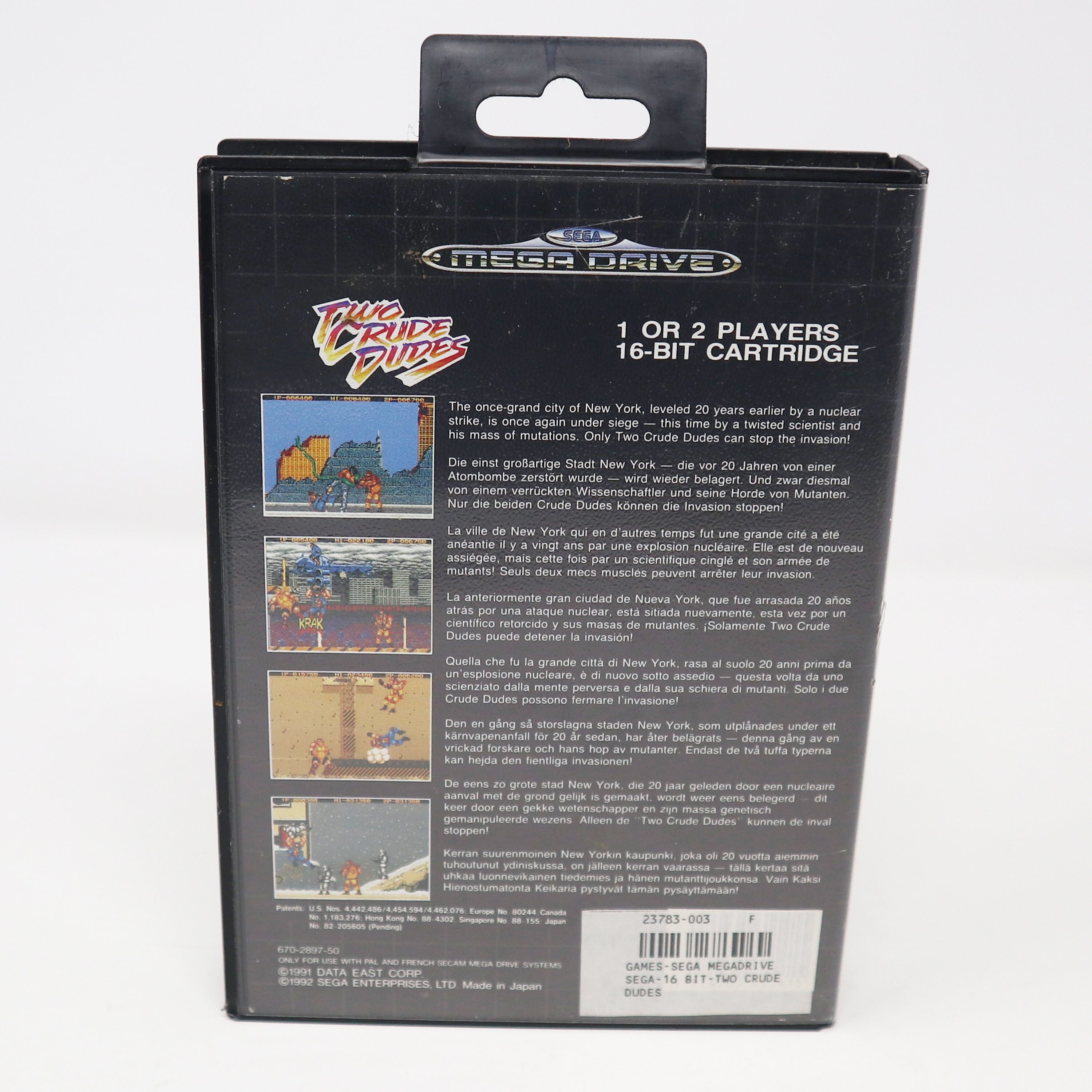 Vintage 1992 90s Sega Mega Drive Megadrive Two Crude Dudes 16-bit ...