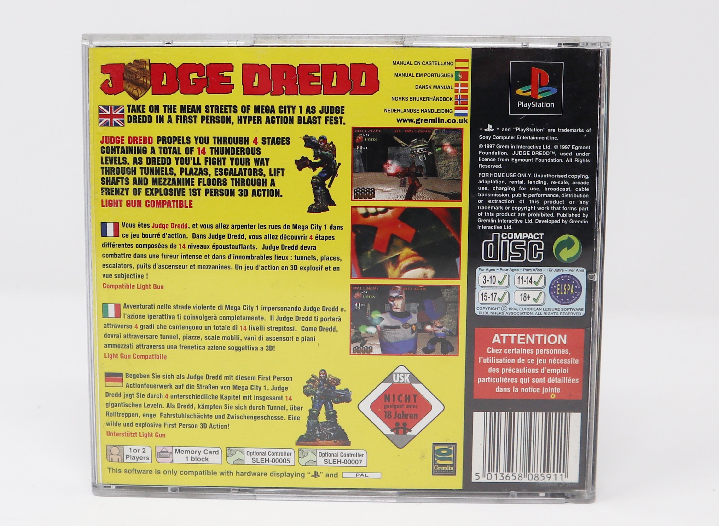 Vintage 1997 90s Playstation 1 PS1 Judge Dredd Video Game Pal - Etsy