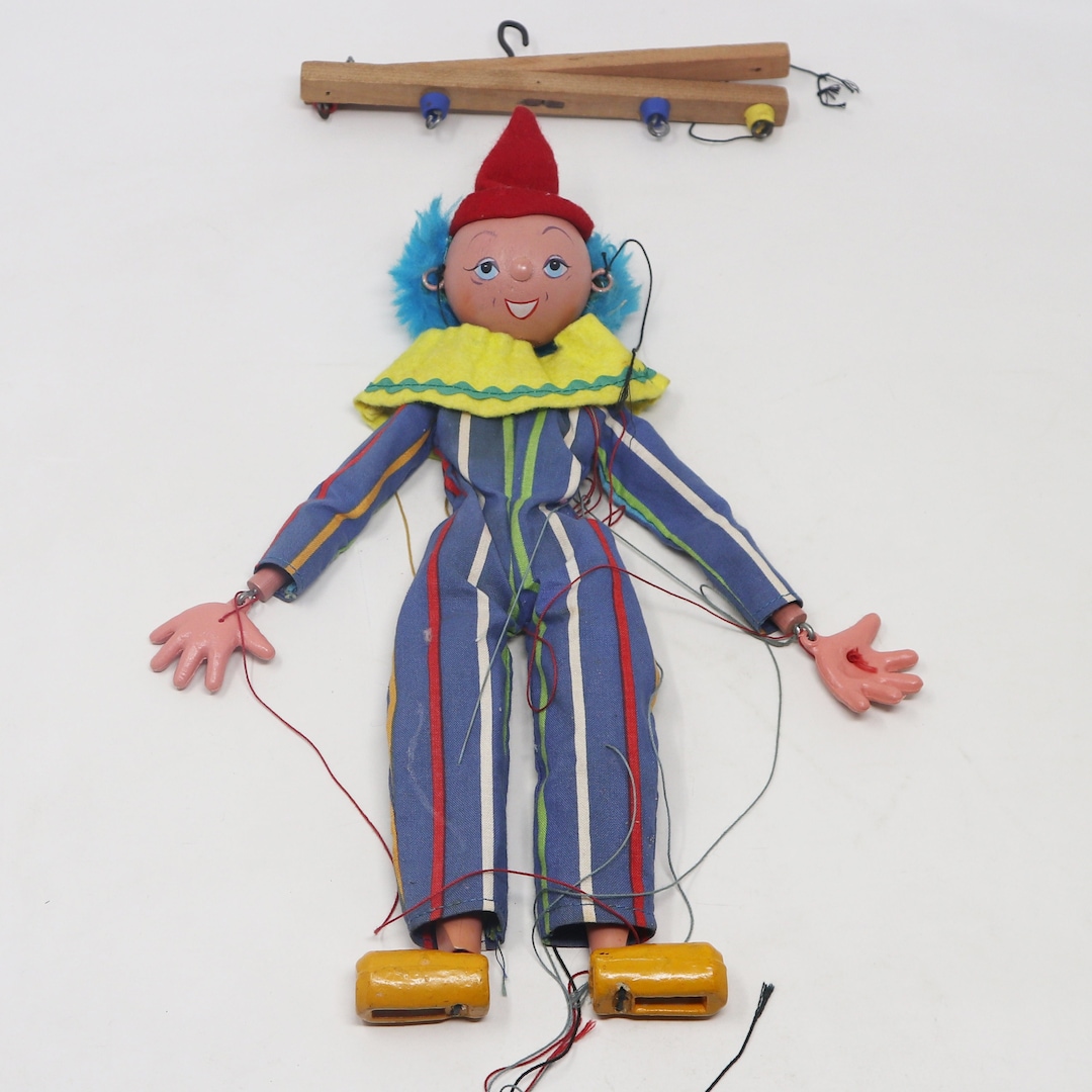 Vintage Pelham Puppets Clown (SS) Hand Made Puppet Marionette (needs ...