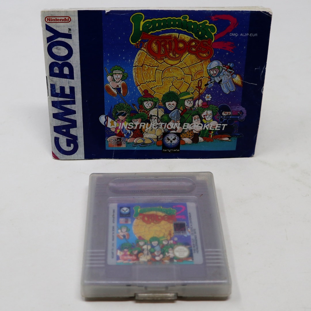 Vintage 1994 90s Game Boy Compact Video Game System Lemmings 2 the ...