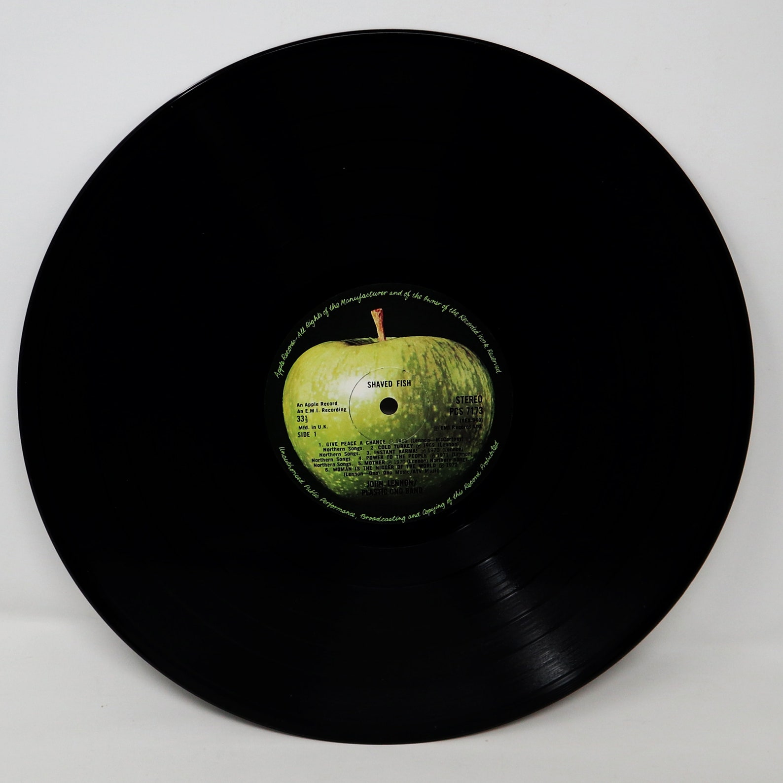 Vintage 1975 70s Apple Records Lennon Plastic Ono Band - Shaved Fish 12 ...