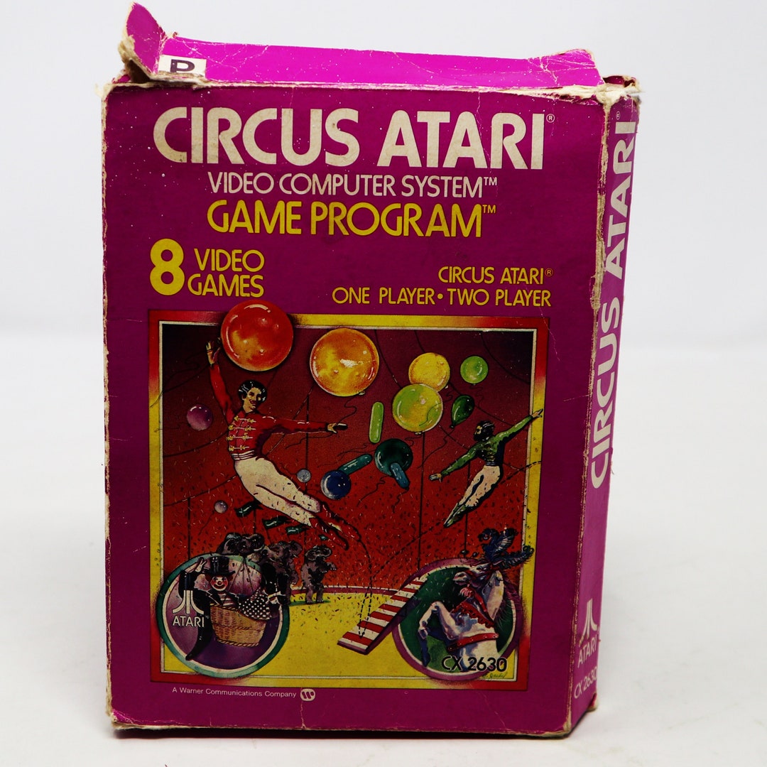 Vintage 1980 80s Atari 2600 CX 2630 Circus Atari Video Game Cartridge ...