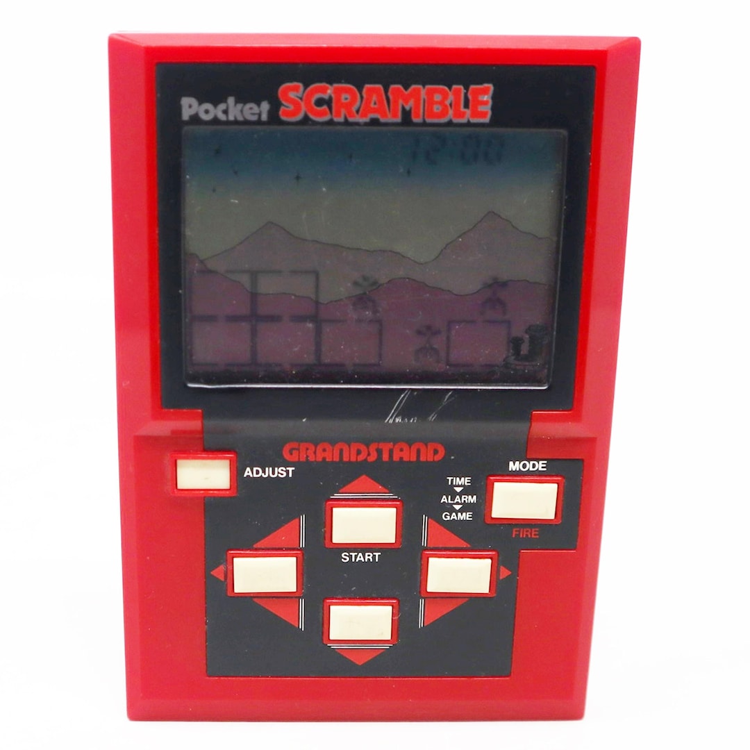 Vintage 1983 80s Grandstand Pocket Scramble Electronic Handheld LCD ...