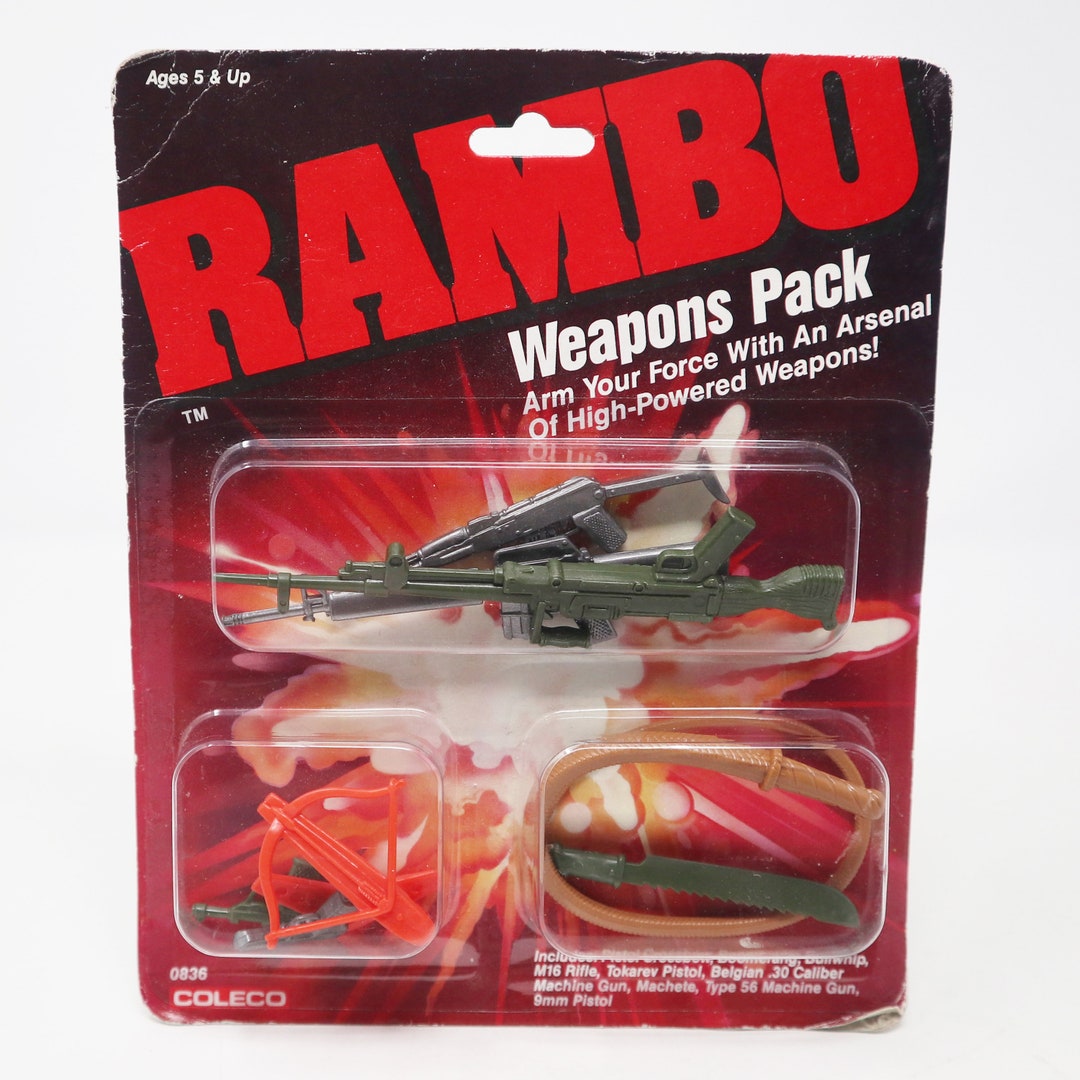 Vintage 1986 80s Coleco Rambo Weapons Pack 0836 for Action Figures ...