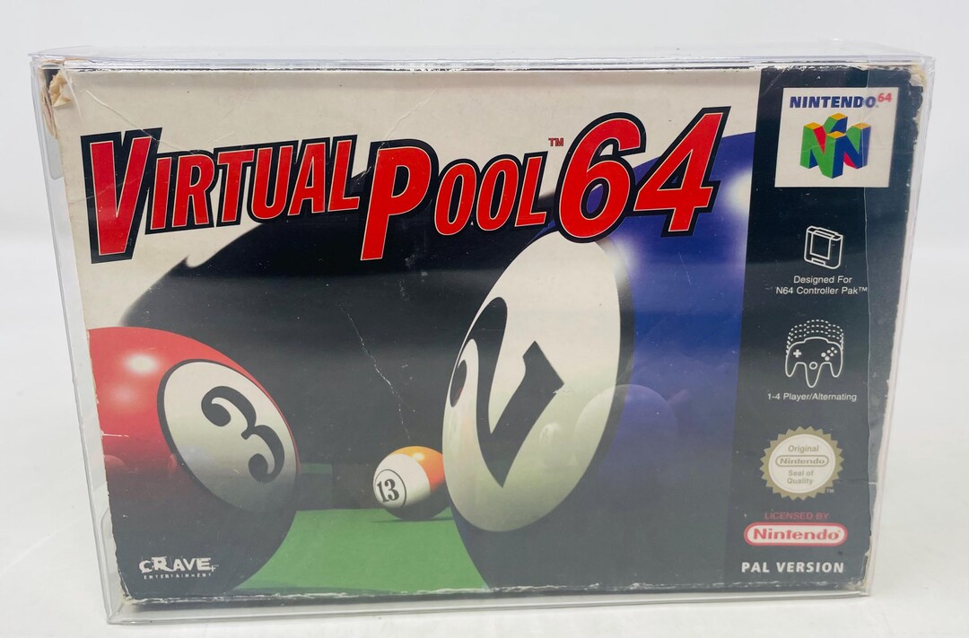 Vintage 1998 90s Nintendo 64 N64 Virtual Pool 64 Cartridge Video Game ...