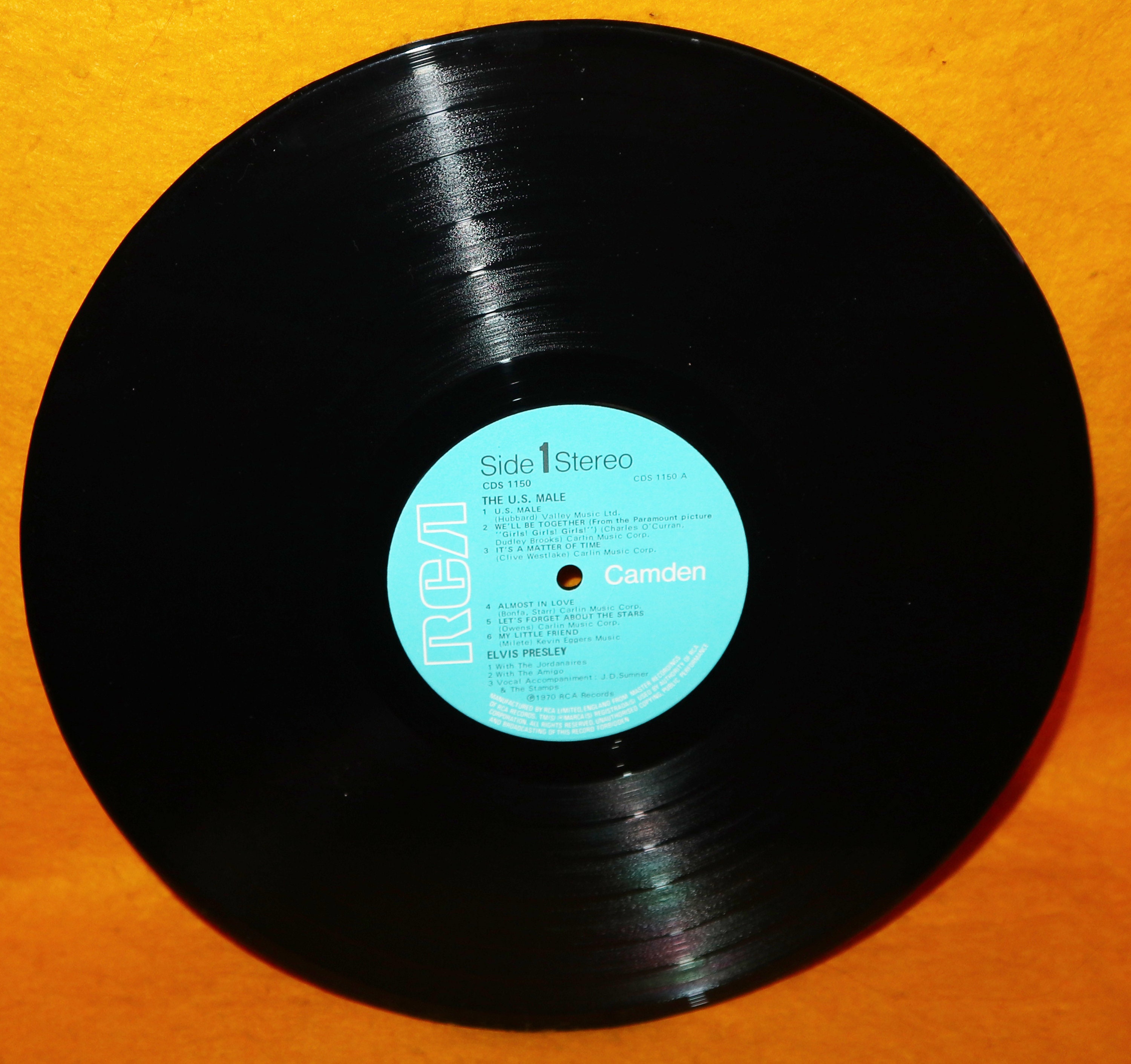 Vintage 1975 70s RCA Camden Elvis Presley - the U.S. Male 12" LP Album ...