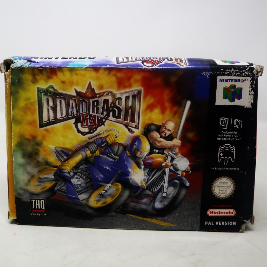 Vintage 1999 90s Nintendo 64 N64 Road Rash 64 Video Game Boxed Pal ...