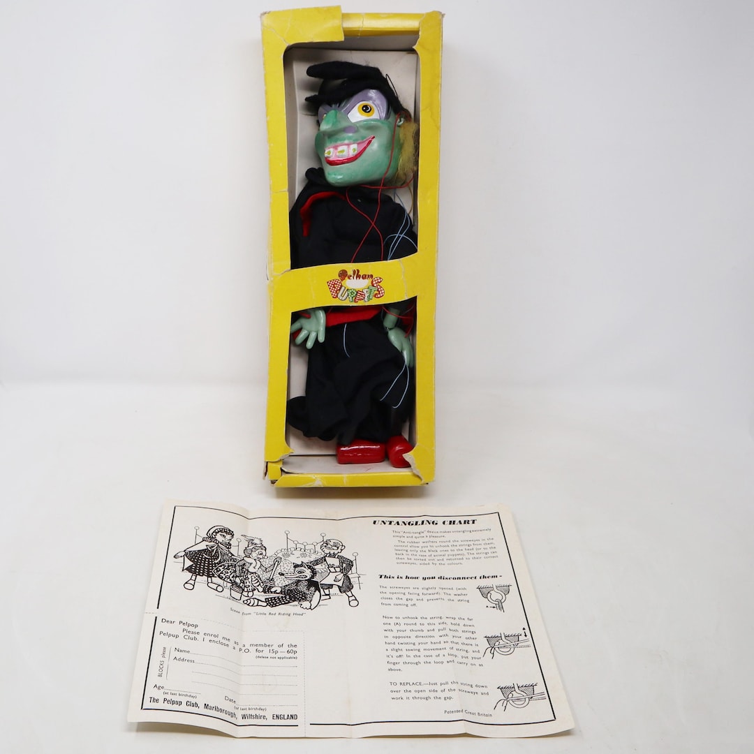 Vintage Pelham Puppets Wicked Witch SL Stringed Luxury Hand Made Puppet ...