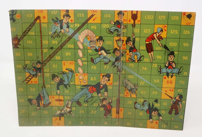 Vintage 1938 30s Spears Chasing Charlie Charlie Chaplin Board Game Made ...
