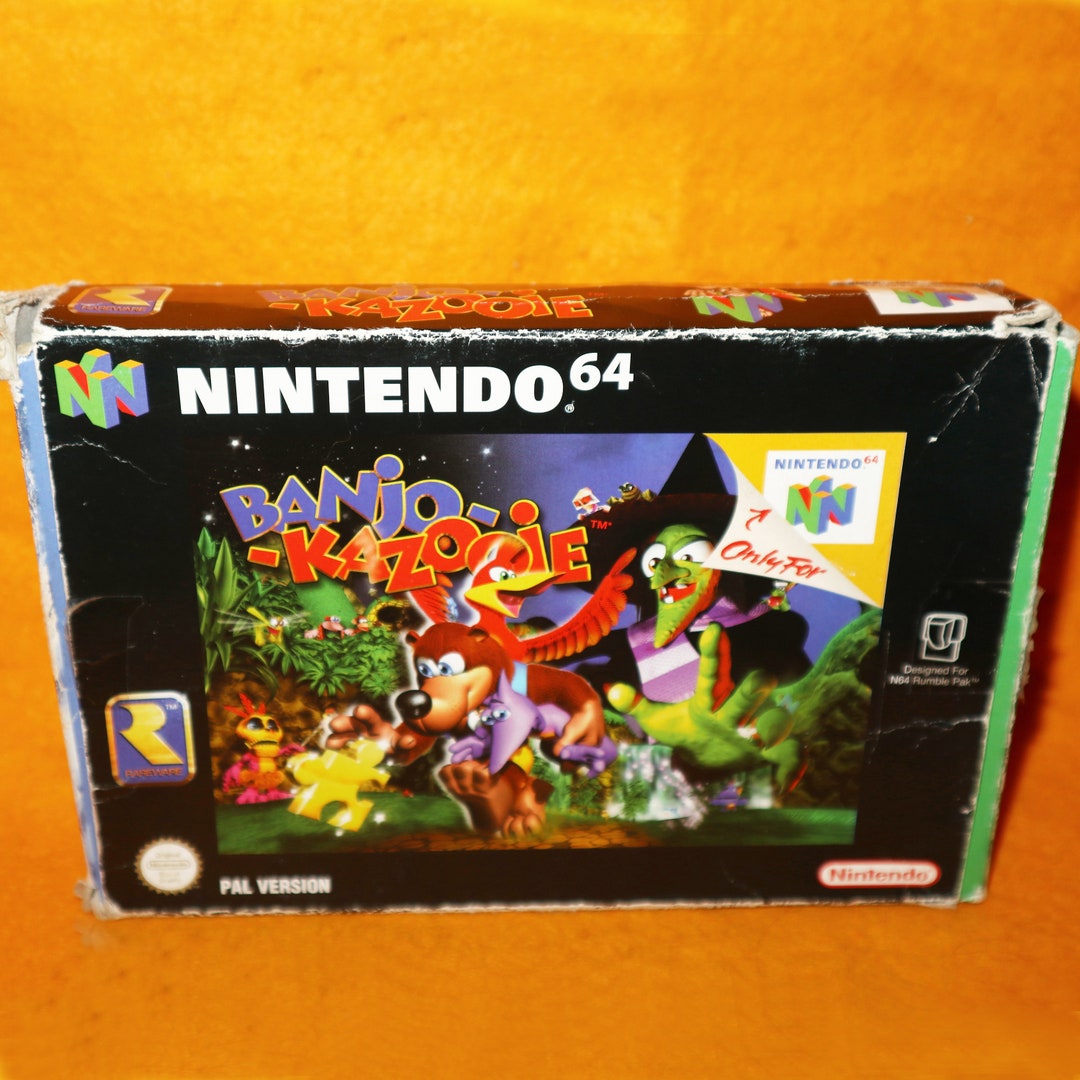 Vintage 1998 90s Nintendo 64 N64 Banjo Kazooie Cartridge Video Game PAL ...