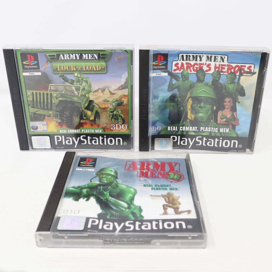 Vintage 2000 2001 Playstation 1 PS1 Army Men Sarges's Heroes, Lock 'N ...