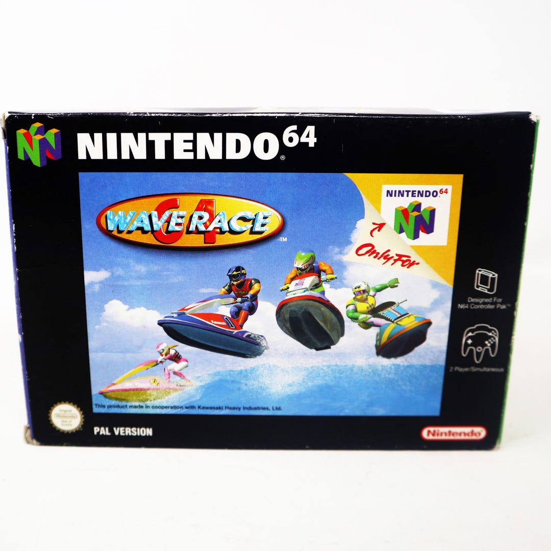 Vintage 1996 90s Nintendo 64 N64 Wave Race 64 Video Game Boxed Pal ...