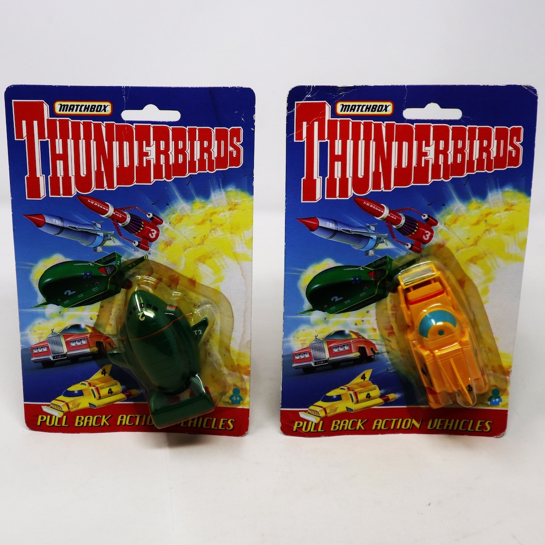 Vintage 1993 Matchbox Thunderbirds Thunderbird 2 (T2) & 4 (T4) Pull ...