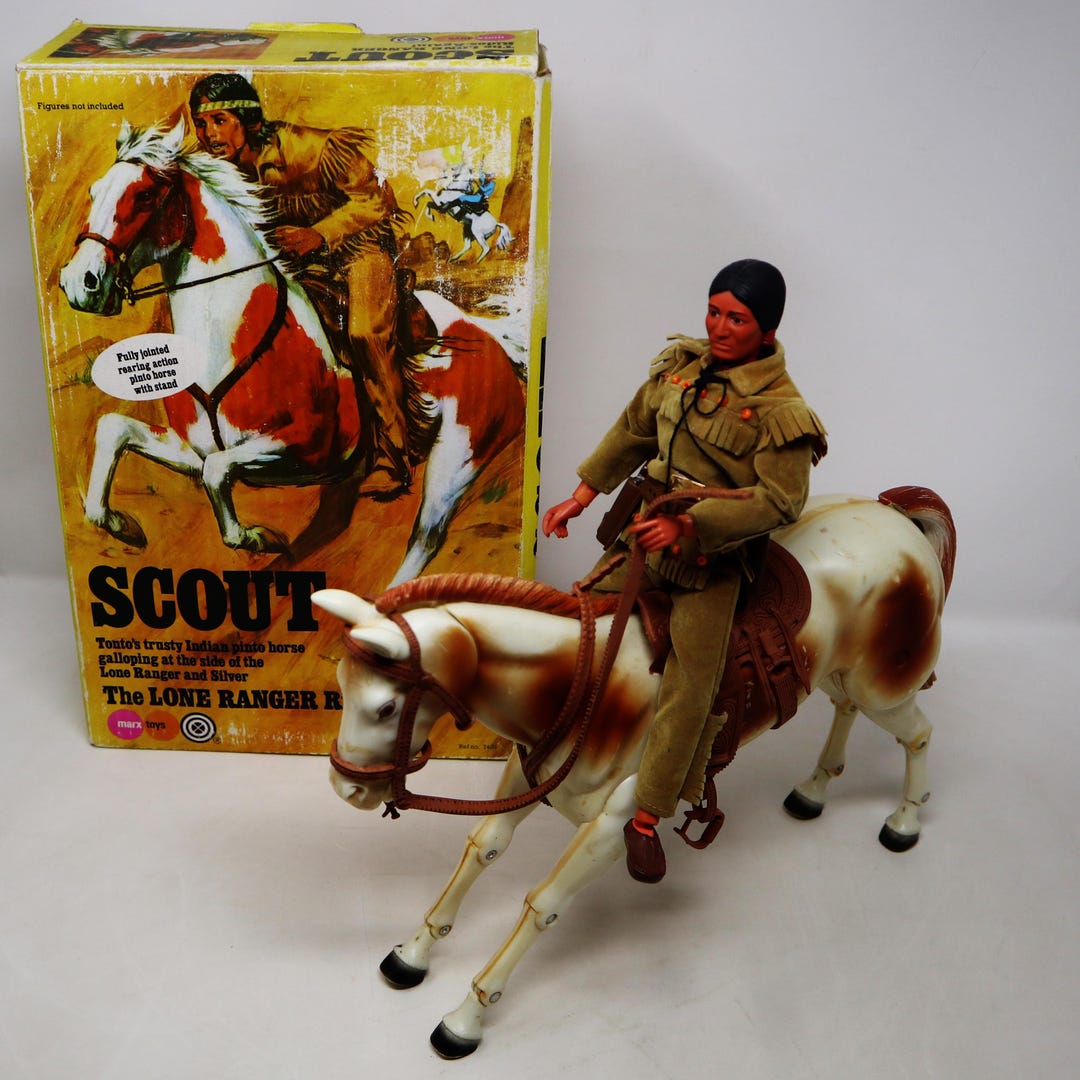 Vintage 1973 70s Marx Toys the Lone Ranger Scout Tonto's Indian Pinto ...