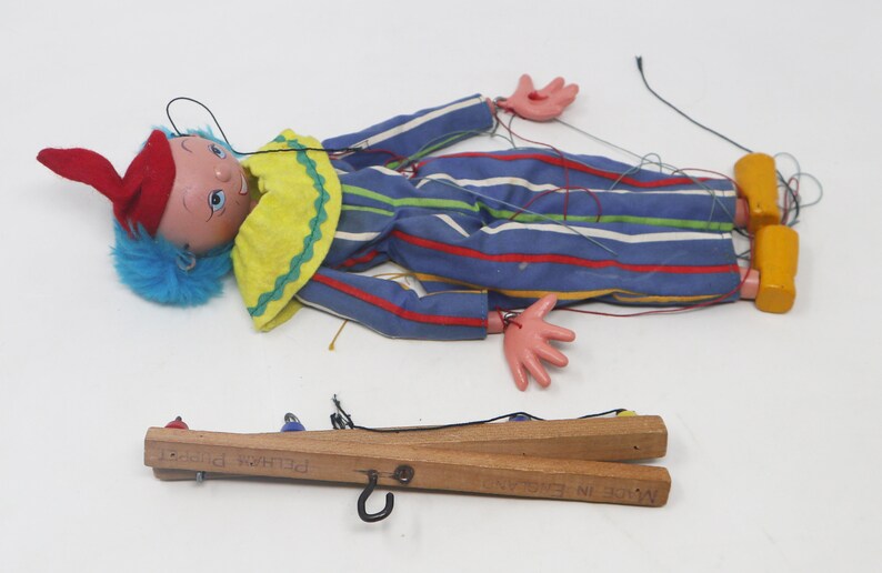 Vintage Pelham Puppets Clown (SS) Hand Made Puppet Marionette (needs ...
