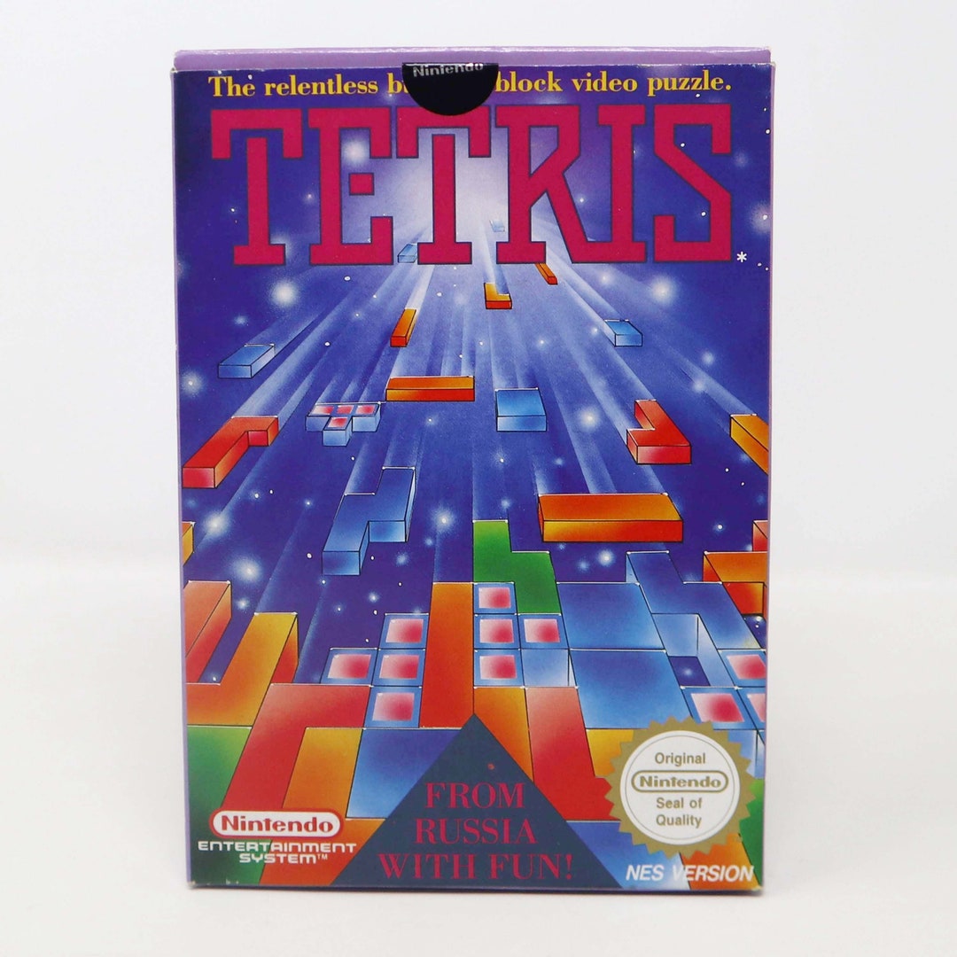 Vintage 1990 90s Nintendo Entertainment System NES Tetris Cartridge ...