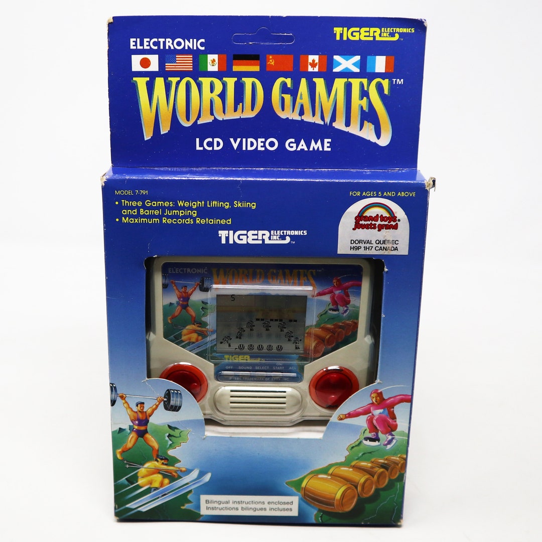 Vintage 1989 80s Tiger Electronic World Games Handheld LCD Video Game ...