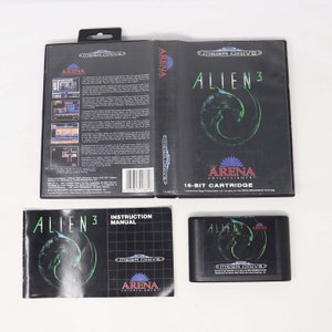 Vintage 1992 90s Sega Mega Drive Megadrive Alien 3 16-bit Cartridge Video Game Complete Boxed ...