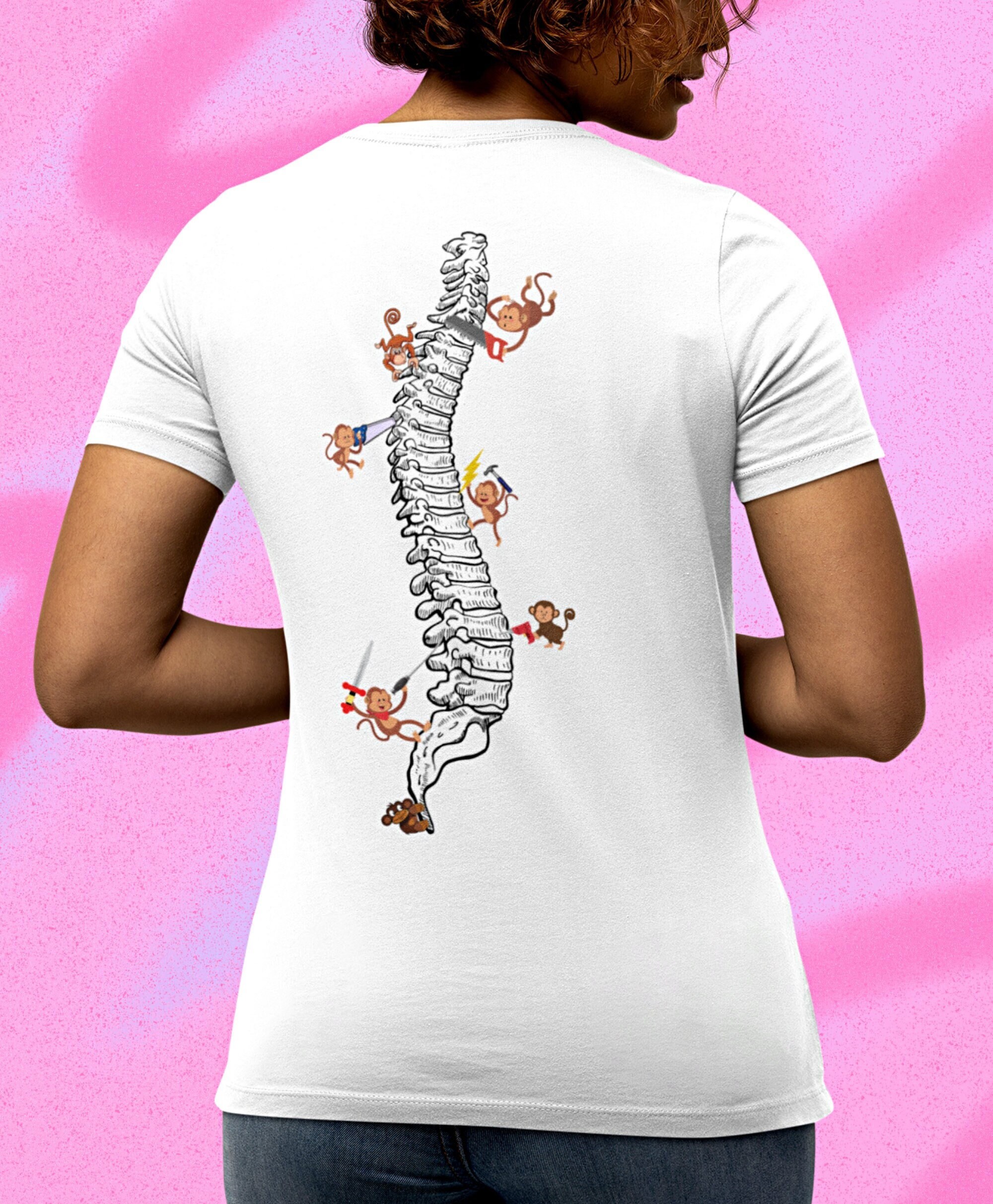 Spine Tee, Spine Shirt, Scoliosis Awareness, Monkey Shirt, Spine Art ...