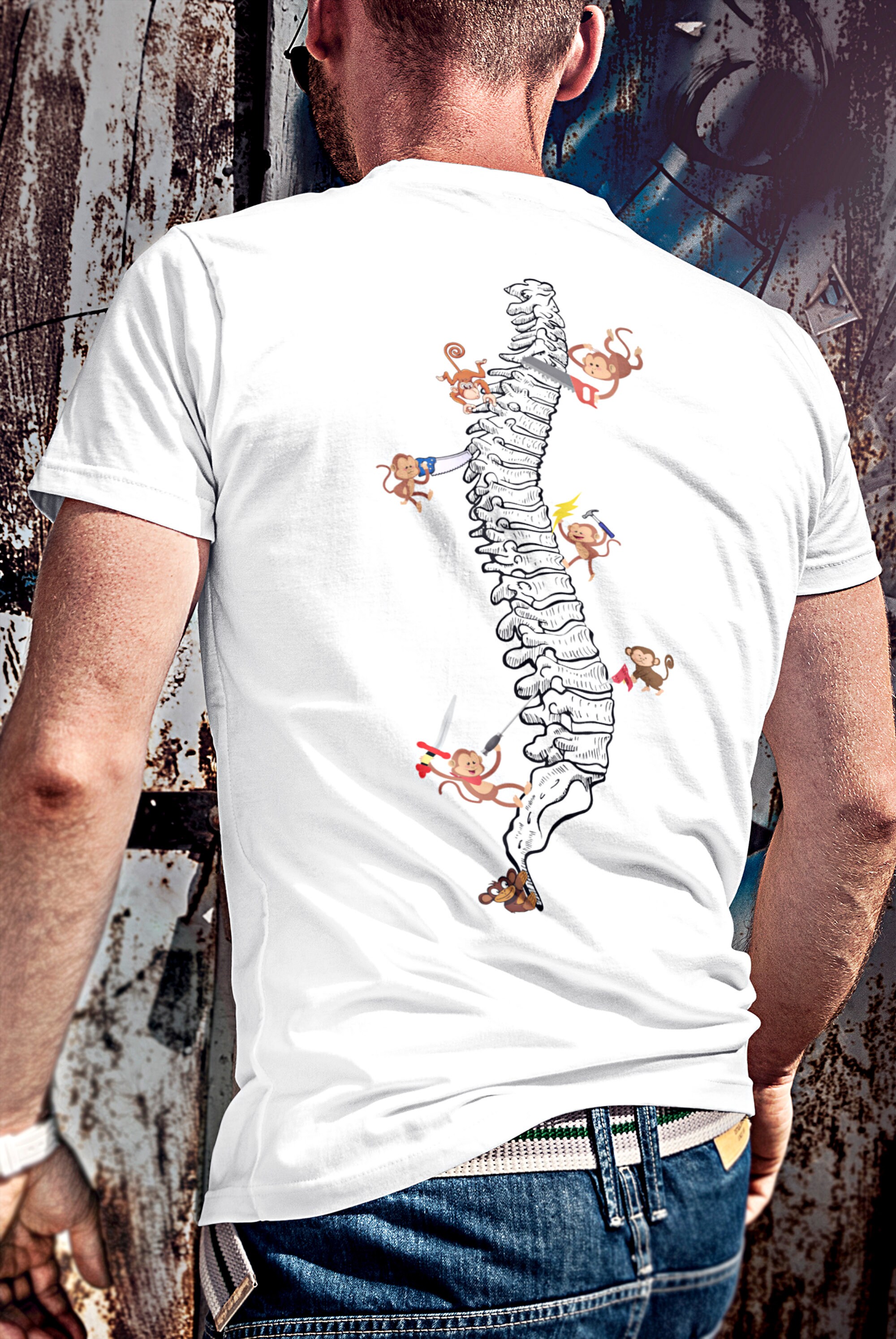 Spine Tee, Spine Shirt, Scoliosis Awareness, Monkey Shirt, Spine Art ...