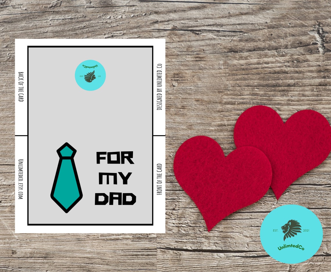 Printable Father's Days Greeting Card Instant Download 7x5 Inch Cards ...